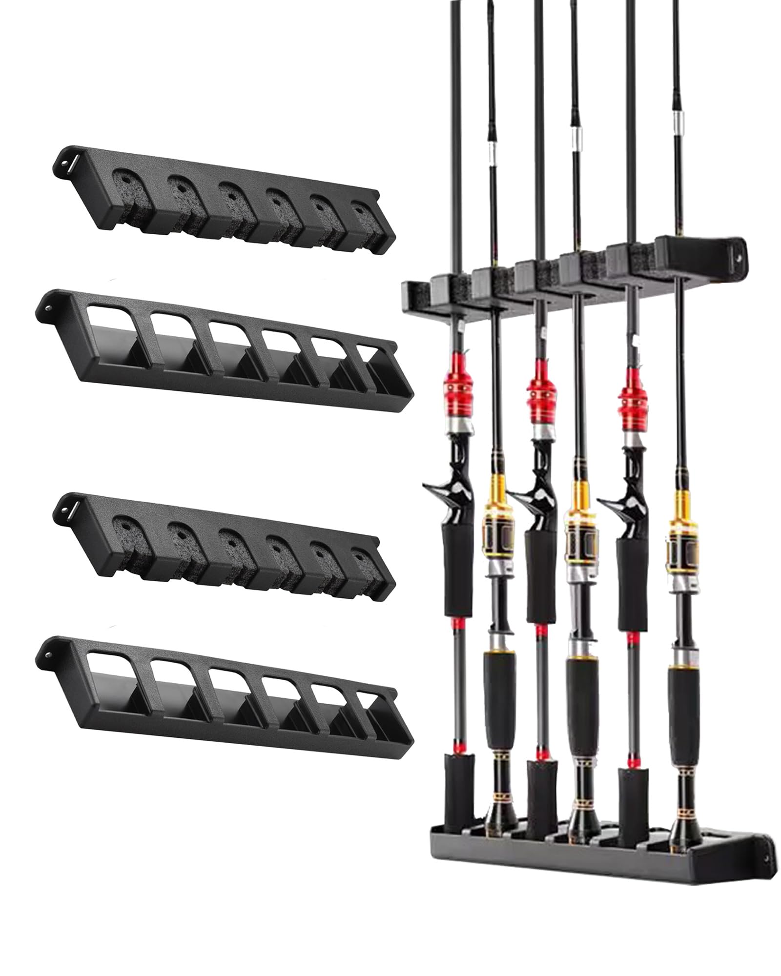 Amazon.com: Tcakelox Fishing Rod Holder for Garage Vertical Wall ...