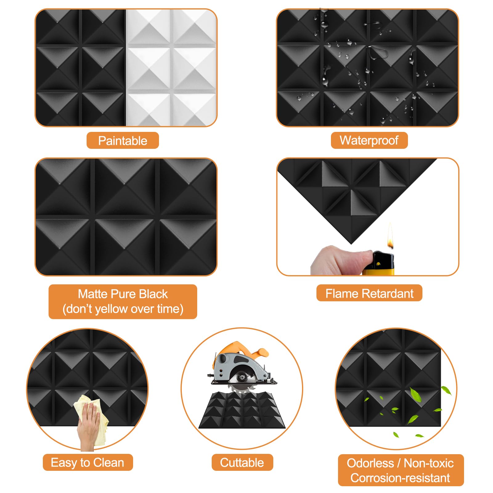 Snapklik.com : TroyStudio Acoustic Sound Diffuser Panels, 12 X 12 X 1 ...