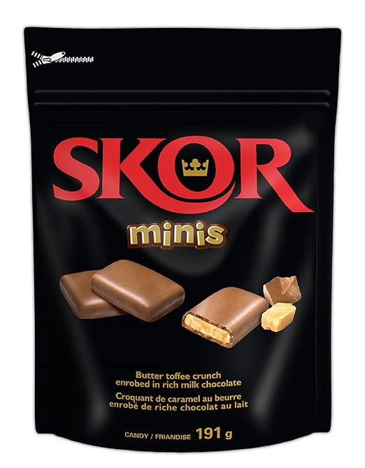 Amazon.com : SKOR Chocolate Candy Bars with Buttered Toffee, Minis, 191 ...