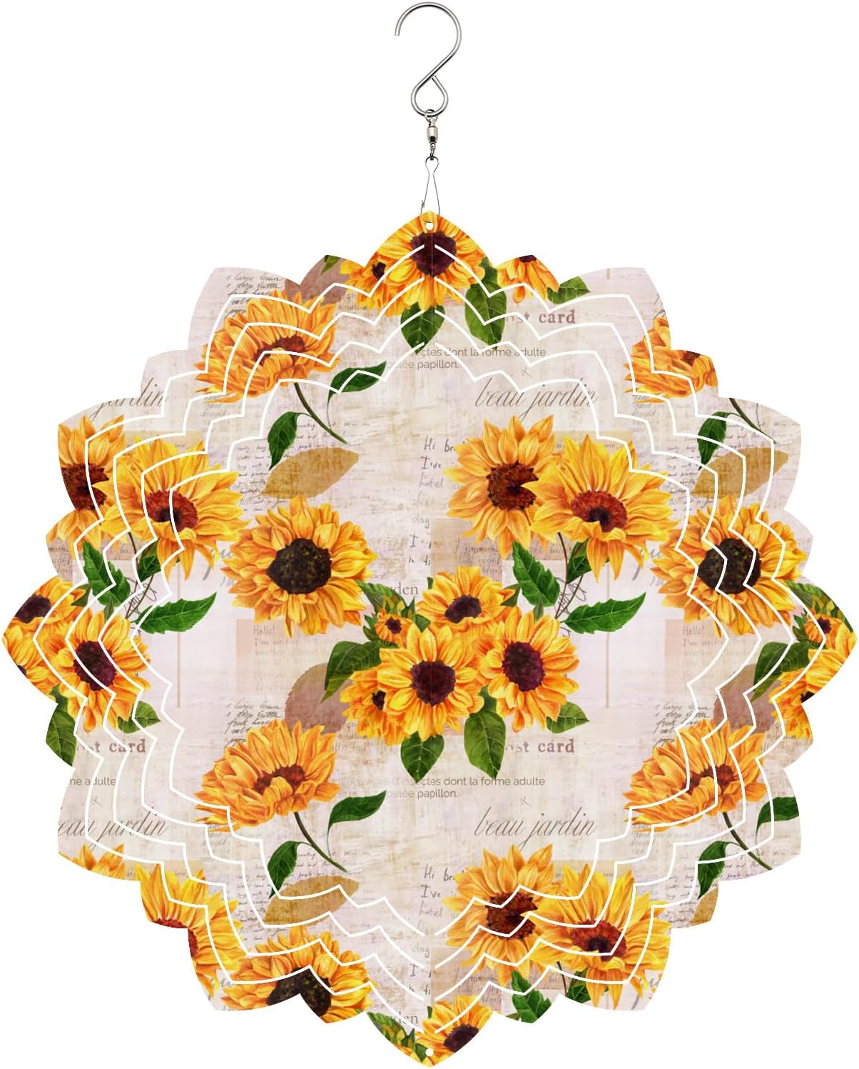 Amazon.com: Hanging Wind Spinners Outdoor Sunflower Newspaper ...