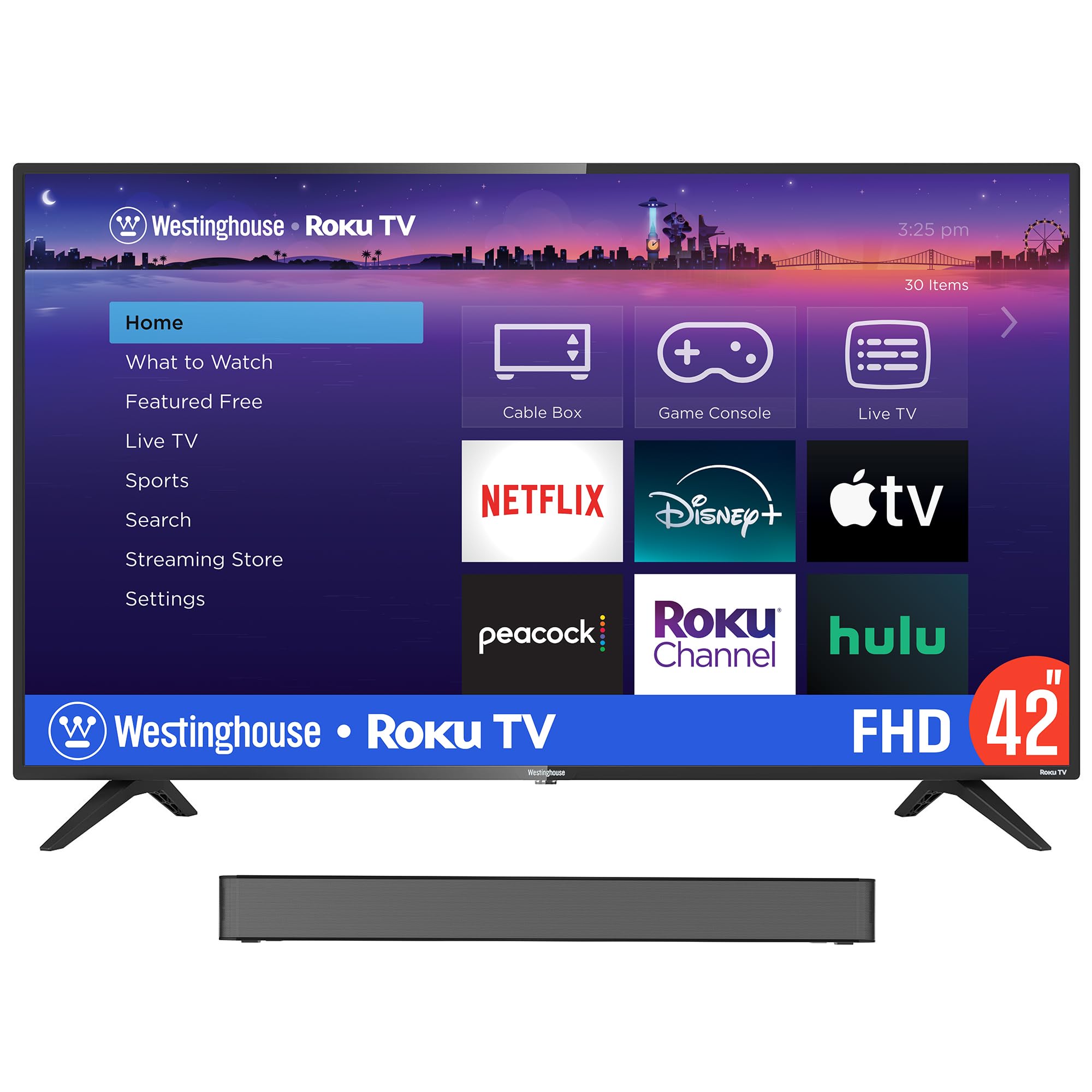 Amazon.com: Westinghouse Full HD 42 Inch TV and 2.0 Compact Mini Sound ...