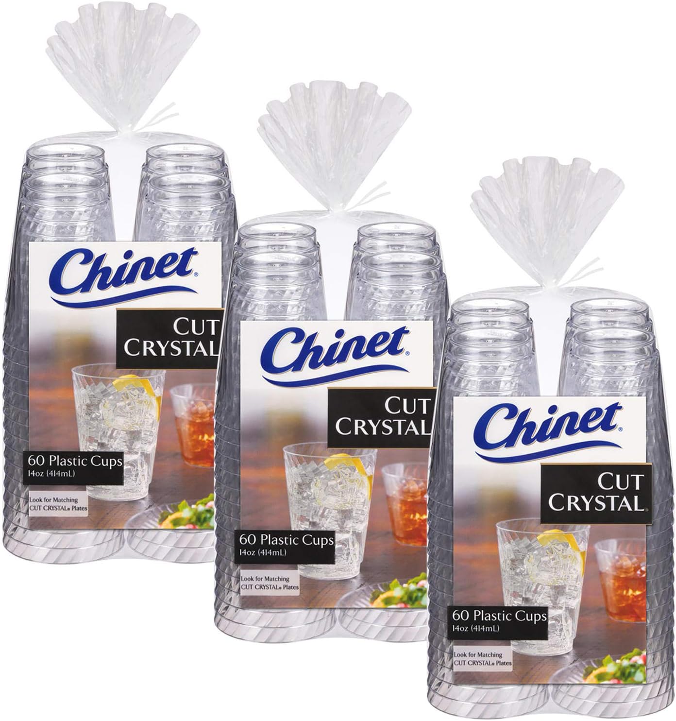 Amazon.com: WNA Masterpiece Crystal Cut Party Tumblers 10Oz Plastic ...