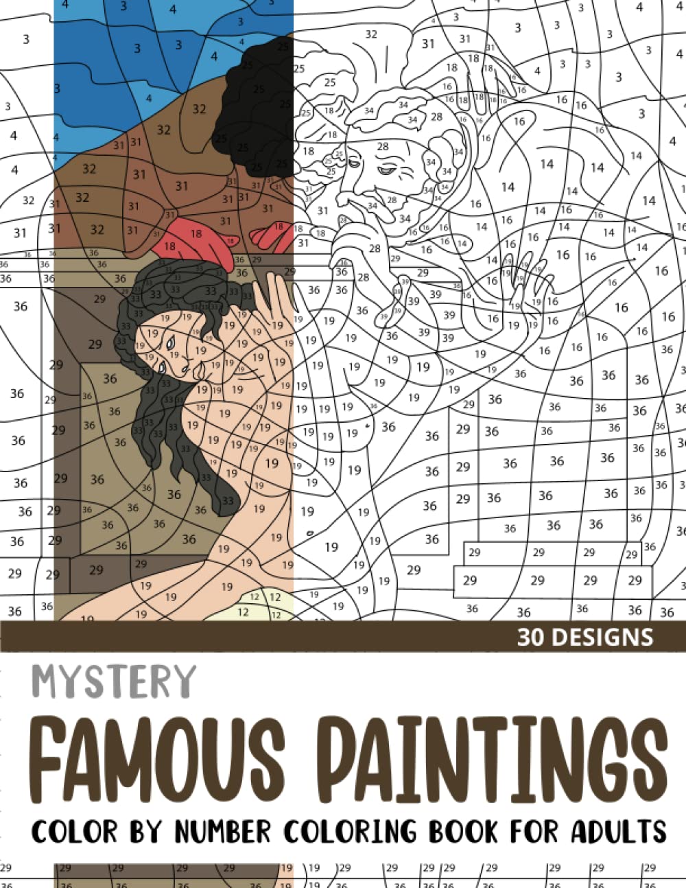 Amazon.com: Mystery Famous Paintings Color By Number Coloring Book for ...