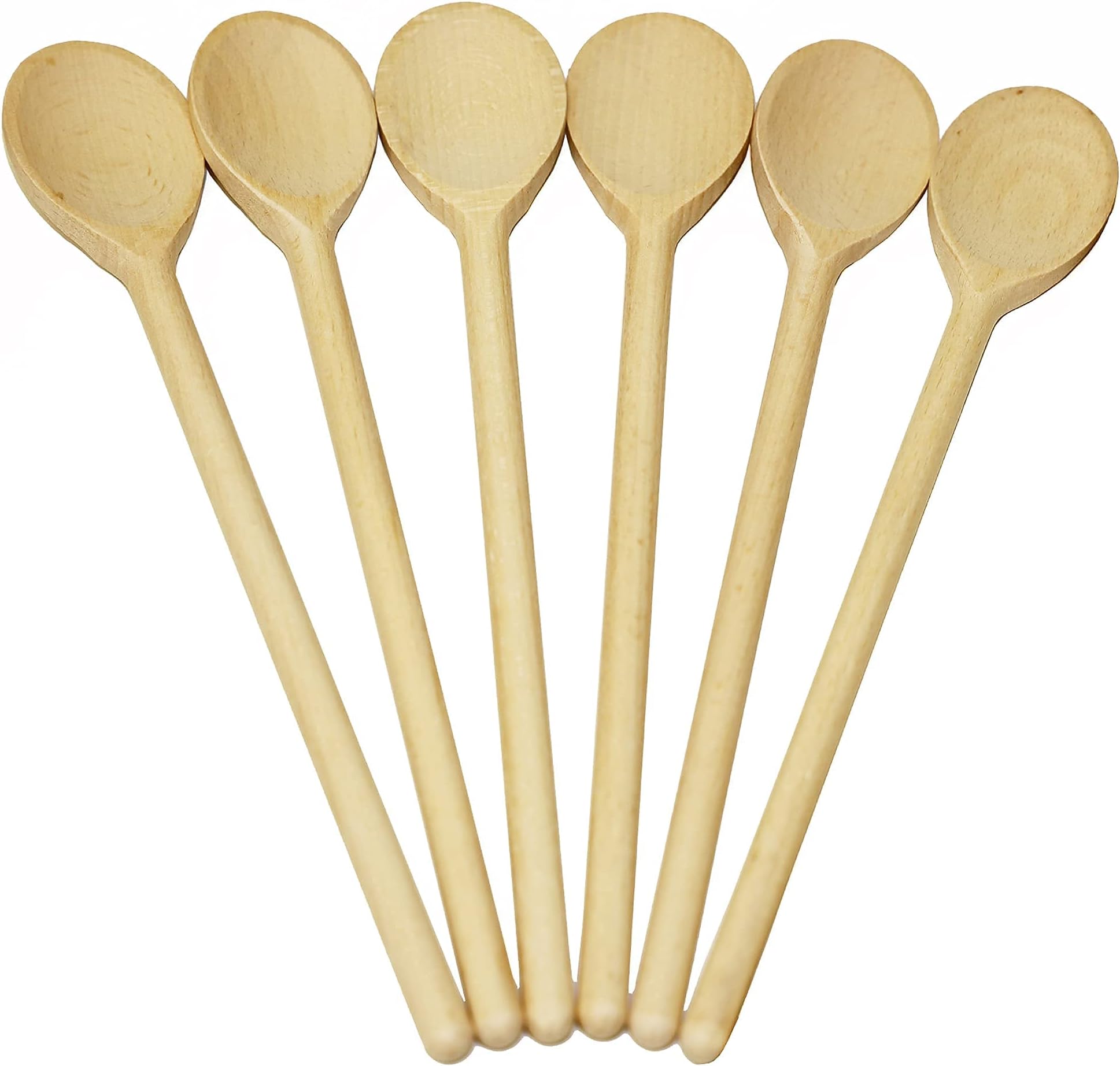 Amazon.com: BICB Wooden Cooking Oval Spoons - 8”, 10”, 12”, 14” Long ...