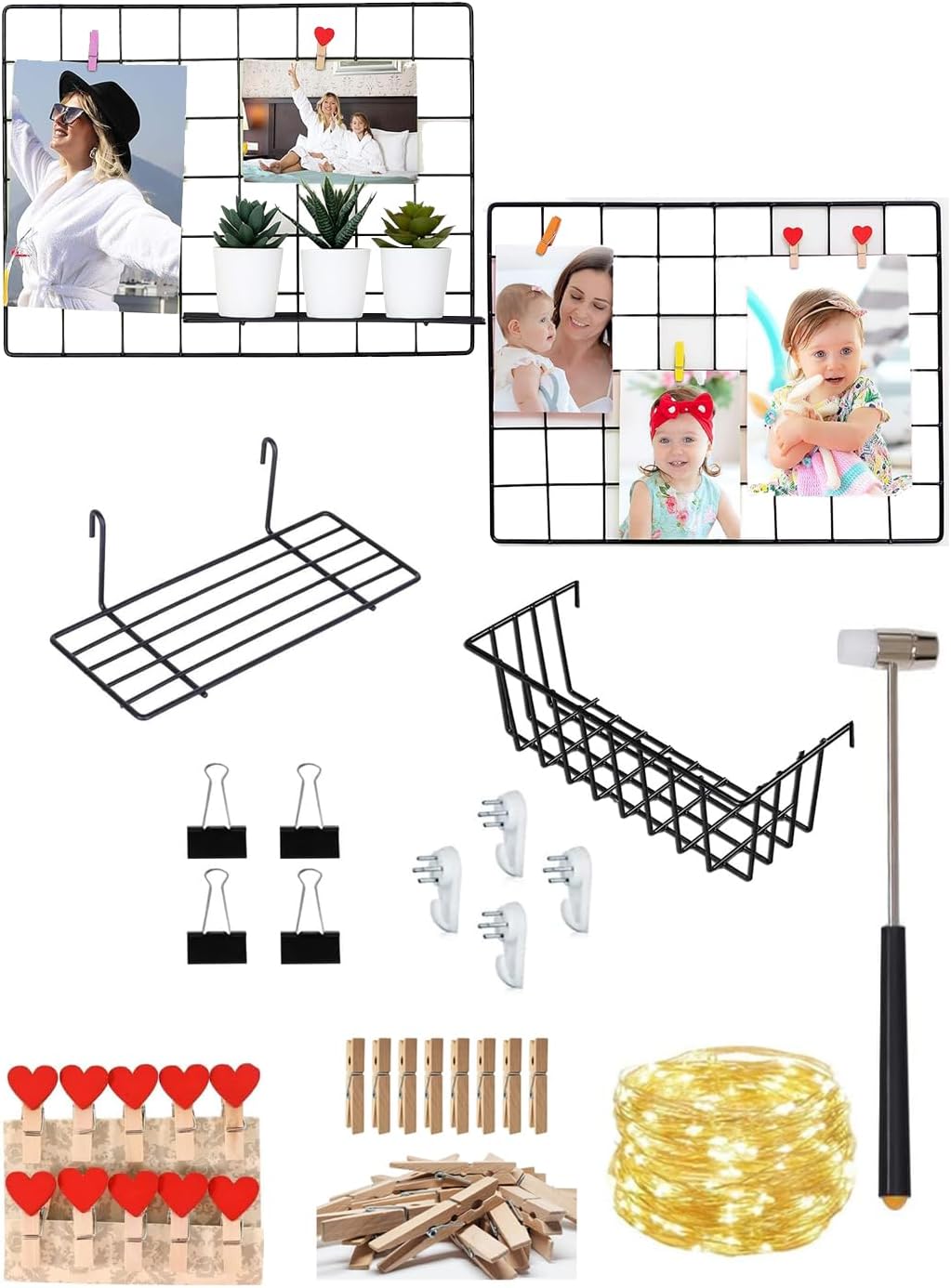 eStand Steel Photo Collage Grid Frame, Basket & Tray| Photo frame grid ...