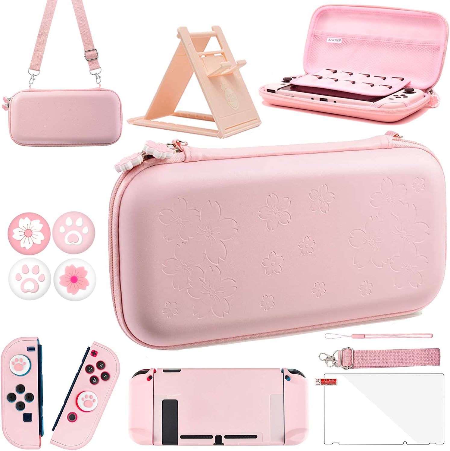 Amazon.com: OLDZHU Pink Travel Carrying Case Accessories Kit Compatible ...