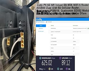 Cudy P5 5G AX3000 WiFi 6 Cpe Router, Dual Sim Zellulär, 4x4 Mimo, Abnehmbare Antennen, Vpn ...