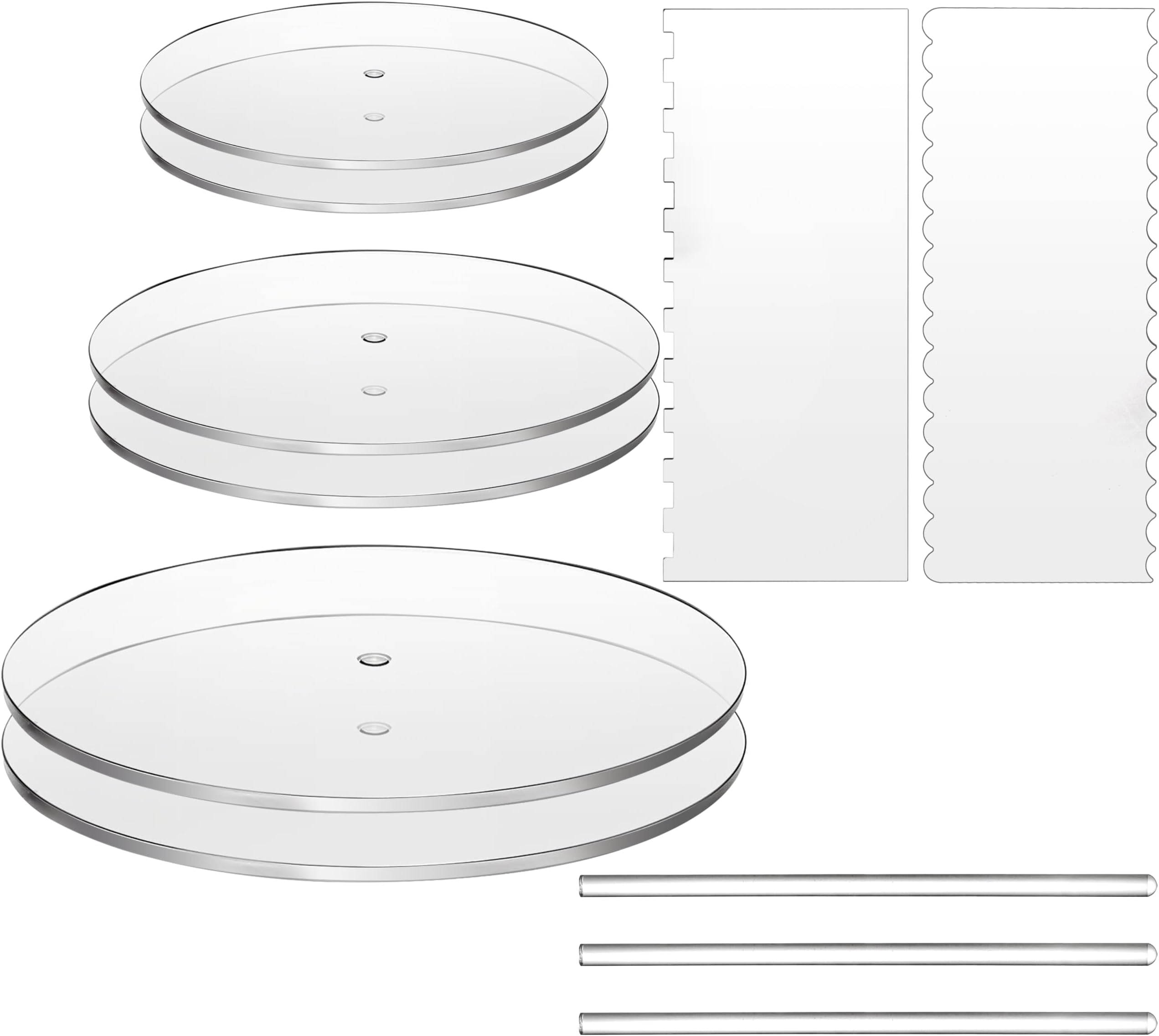 Amazon.com: Coloch 11 Pieces Acrylic Cake Discs Set, Clear Cake ...