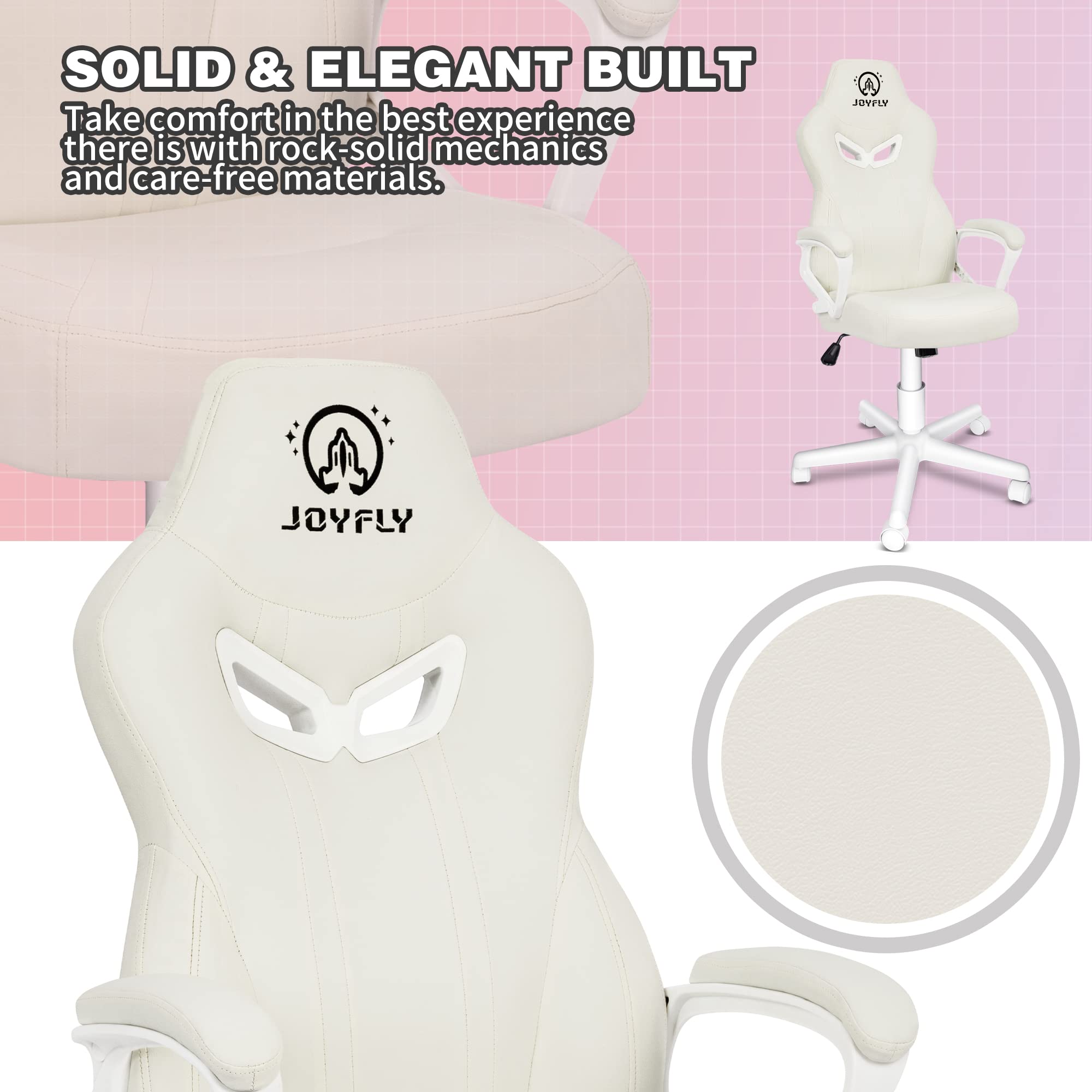 Snapklik.com : JOYFLY White Gaming Chair, Gaming Chair For Girls Teens ...