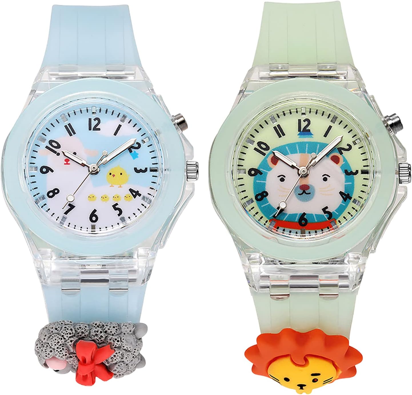 LCHYG 2 Pack Kids Watches for Girls 3D Cute Cartoon Elephant Toddler ...