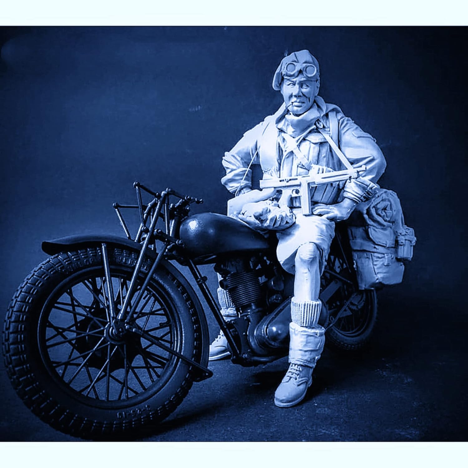 Amazon.com: 1/9 WWII Motorcycle Cavalry Resin Model Miniature Kit ...
