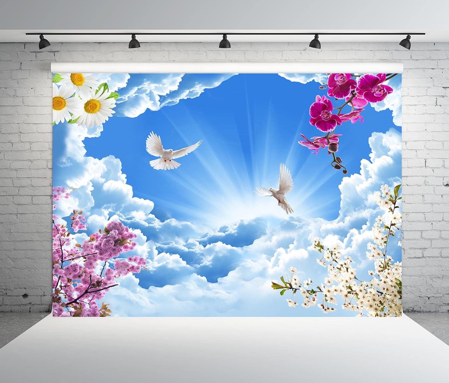 Amazon.com : BELECO 12x8ft Fabric Peace Dove Backdrop Holy Spirit Bird ...