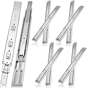 22 inch Drawer Slides 4 Pairs (8pcs) Soft Close 3 fold Full Extension ...