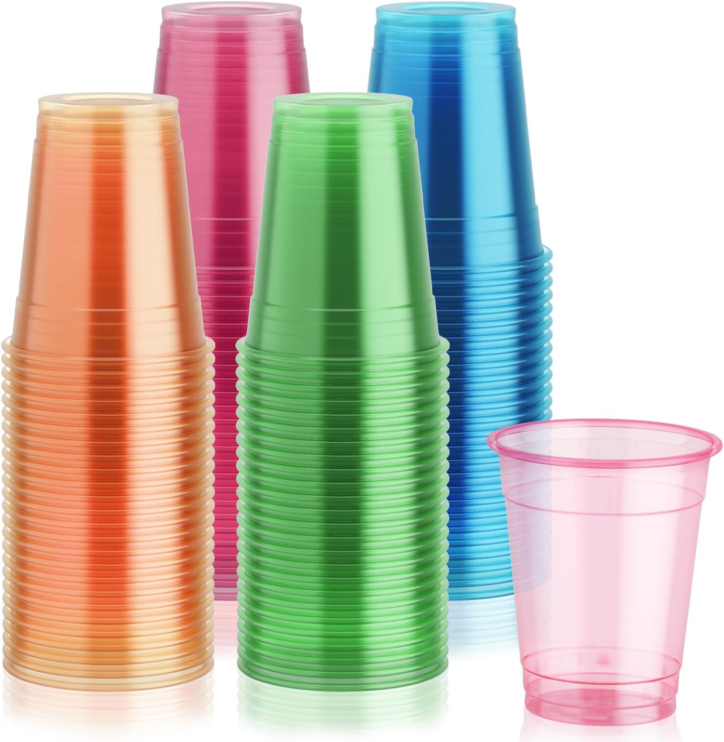 Amazon.com | MATANA 150 Neon Plastic Shot Glasses (1oz), Party Shot ...