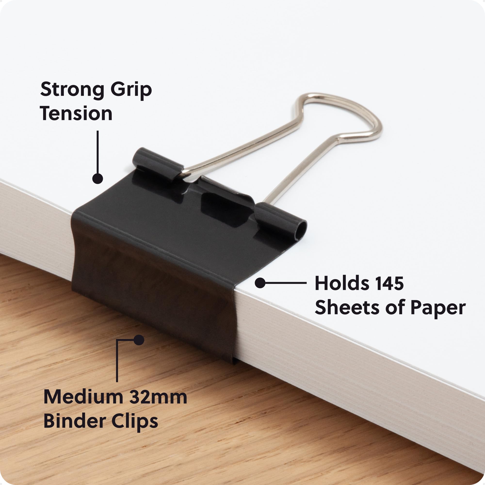 Snapklik.com : Binder Clips, Medium 1-1/4" Width, 1/2" Paper Holding ...