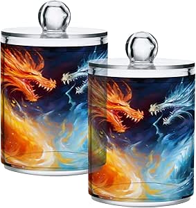 Amazon.com: Kigai Fire and Ice Dragon Clear Plastic Storage Jars ...