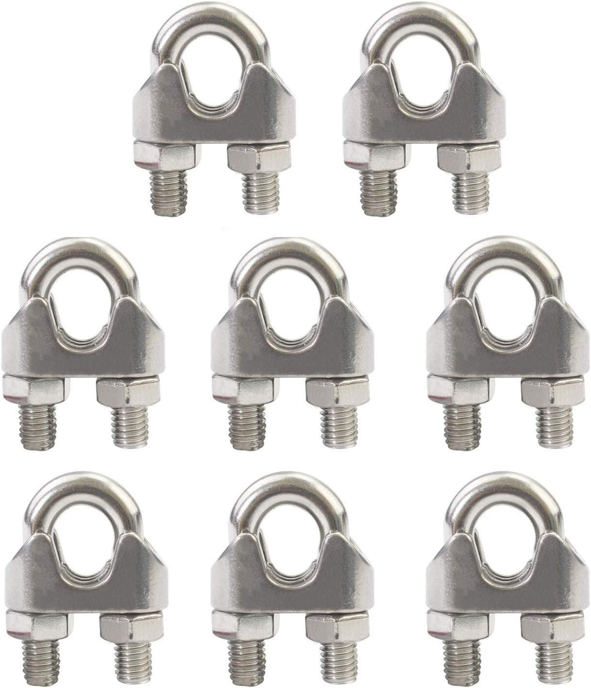 WeiMeet M10 Wire Rope Clamp 304 Stainless Steel 3/8" Wire Rope Cable ...