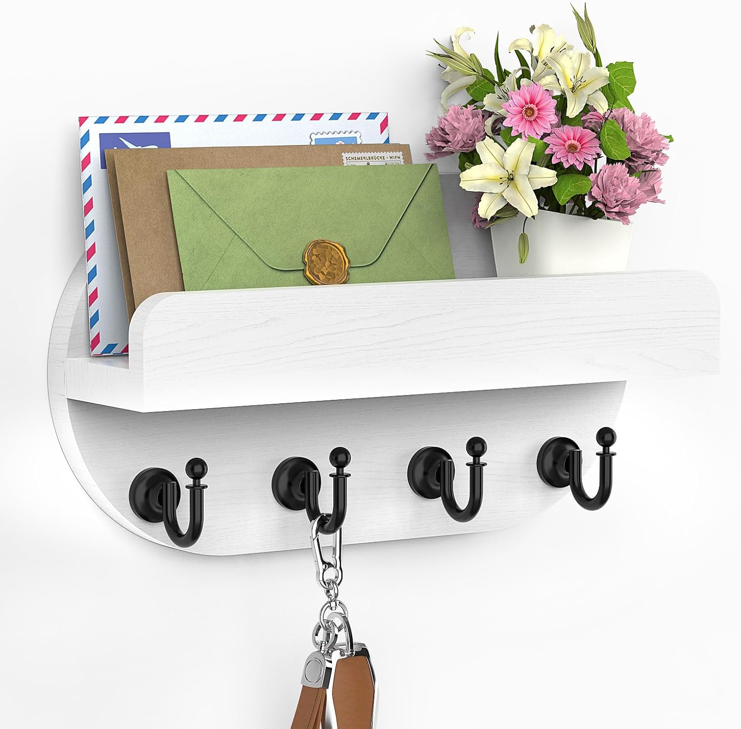 buways Key and Mail Holder Wall Mount for Wall Decorative with Shelf ...