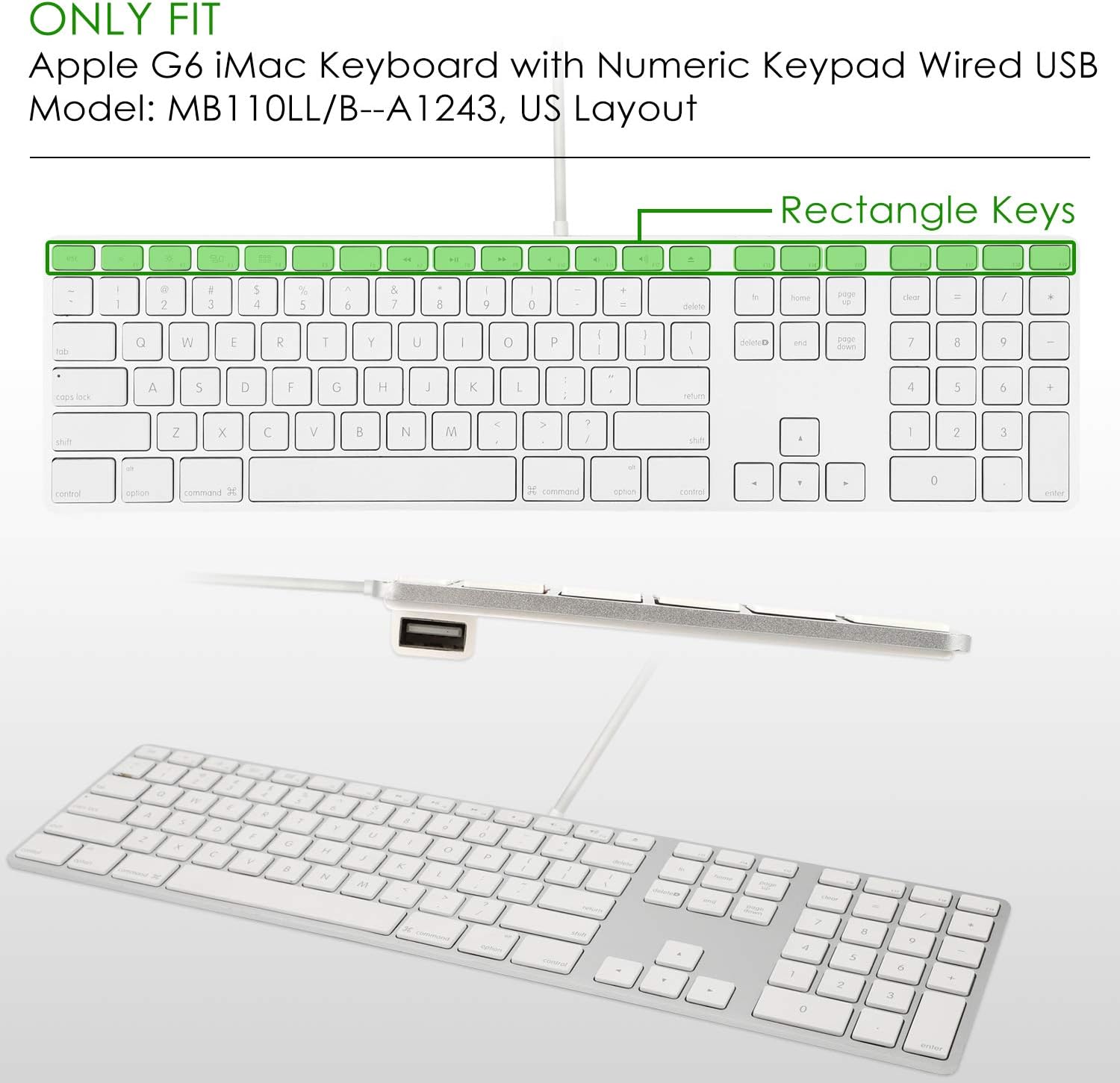 Allinside (10-Pack) Transparent Keyboard Cover for iMac Wired USB ...