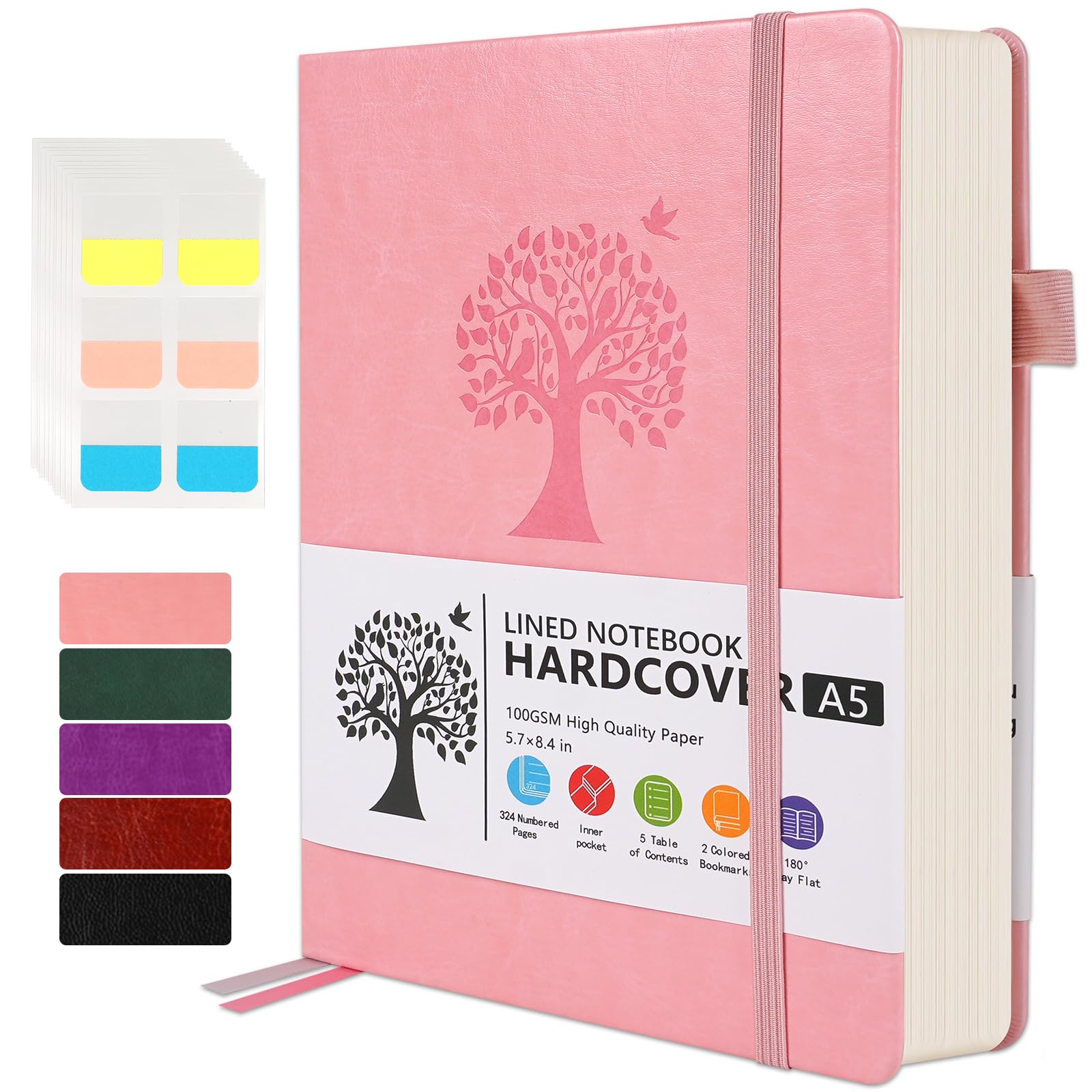 Amazon.com : Sekncainy Wide Ruled Notebook Journal for Women & Men, A5 ...