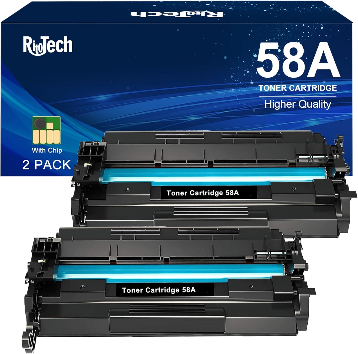 58A Toner Cartridge (with OEM CHIP),Black Replacement for HP 58A 58X CF258A High Yield for ...