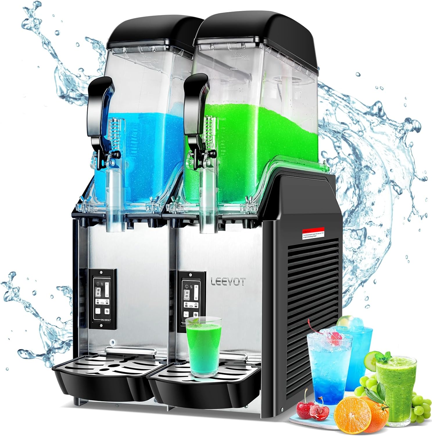 Amazon.com: EKway Commercial Slushy Machine,2 x 3.2 Gallons Tank ...
