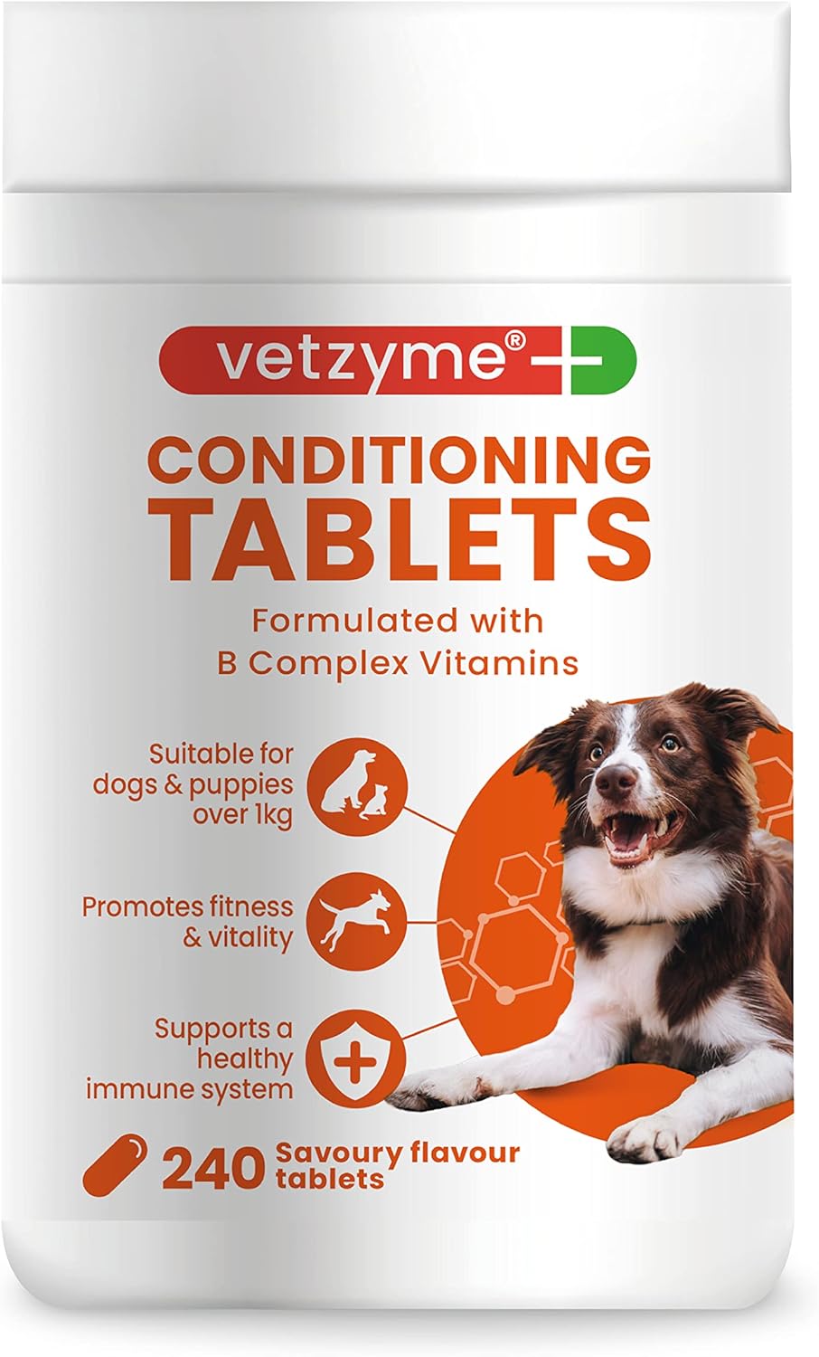 Vetzyme Once A Day Conditioning Tablets for Dogs (240 Tablets) - With B ...