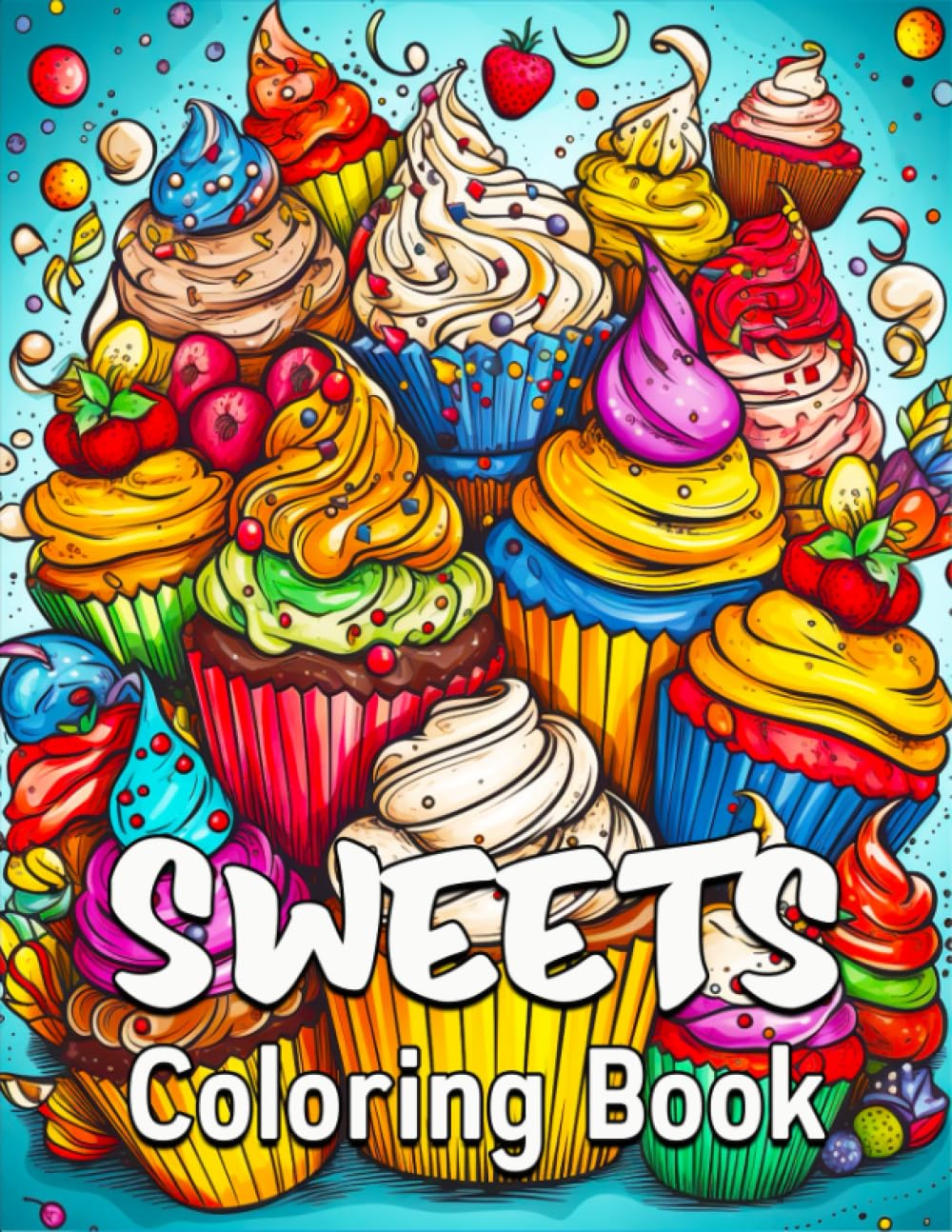 Sweets Coloring Book: 40 Coloring Sweets Patterns, Great Candy Coloring ...