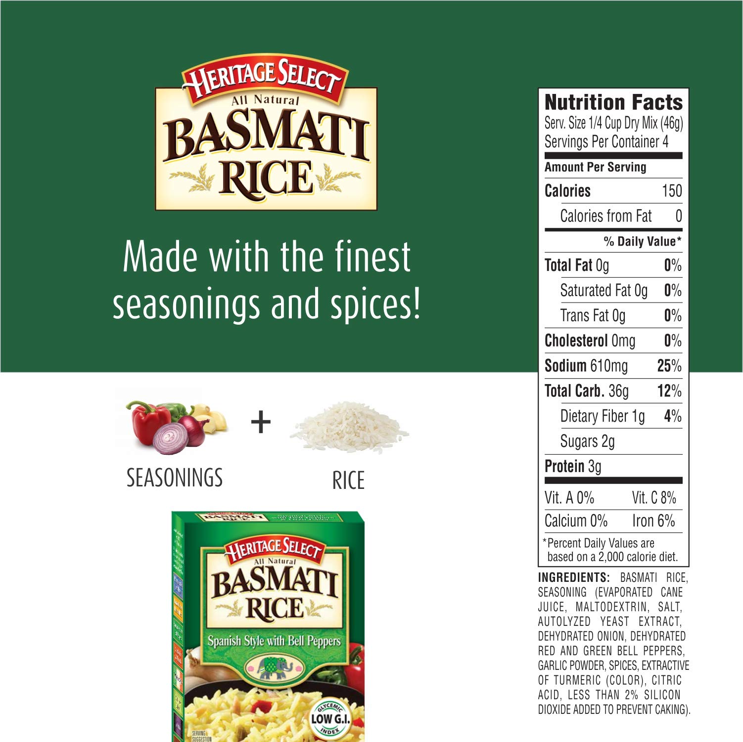 Buy Heritage Select Premium Basmati Rice - Spanish Style with Bell ...