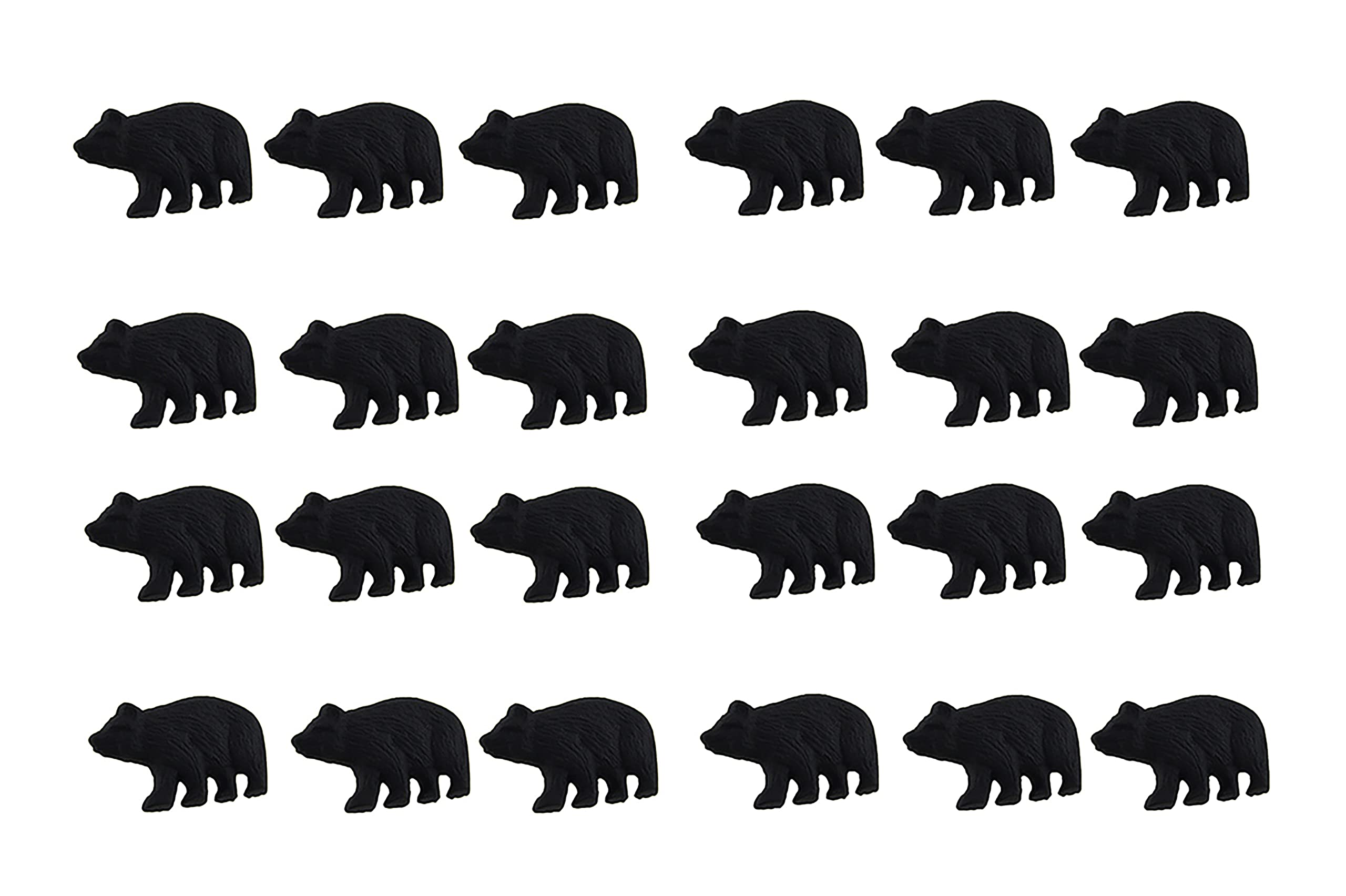 Set of 24 Matte Black Cast Iron Forest Bear Drawer Pull Cabinet Knobs ...