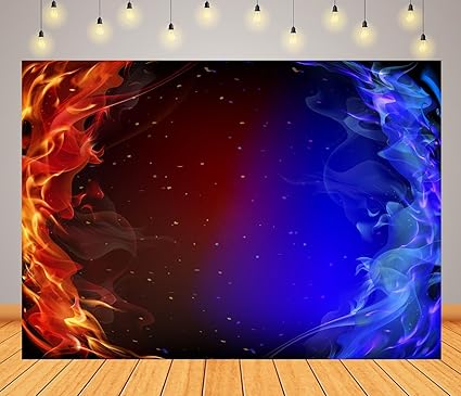 Amazon.com : BELECO 5x3ft Fabric Fire and Ice Backdrop Raging Fire ...