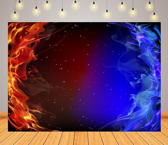 Amazon.com : BELECO 5x3ft Fabric Fire and Ice Backdrop Raging Fire ...