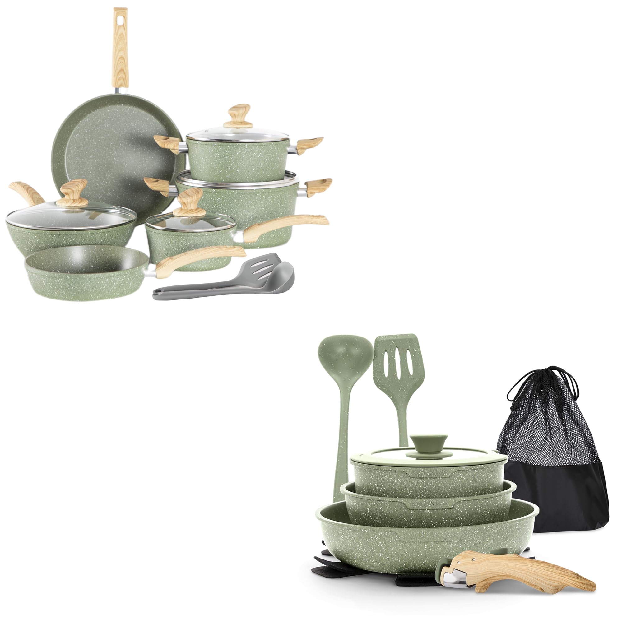 Amazon.com: MAISON ARTS 12 Piece Non Stick Cookware Set and 10 Piece ...