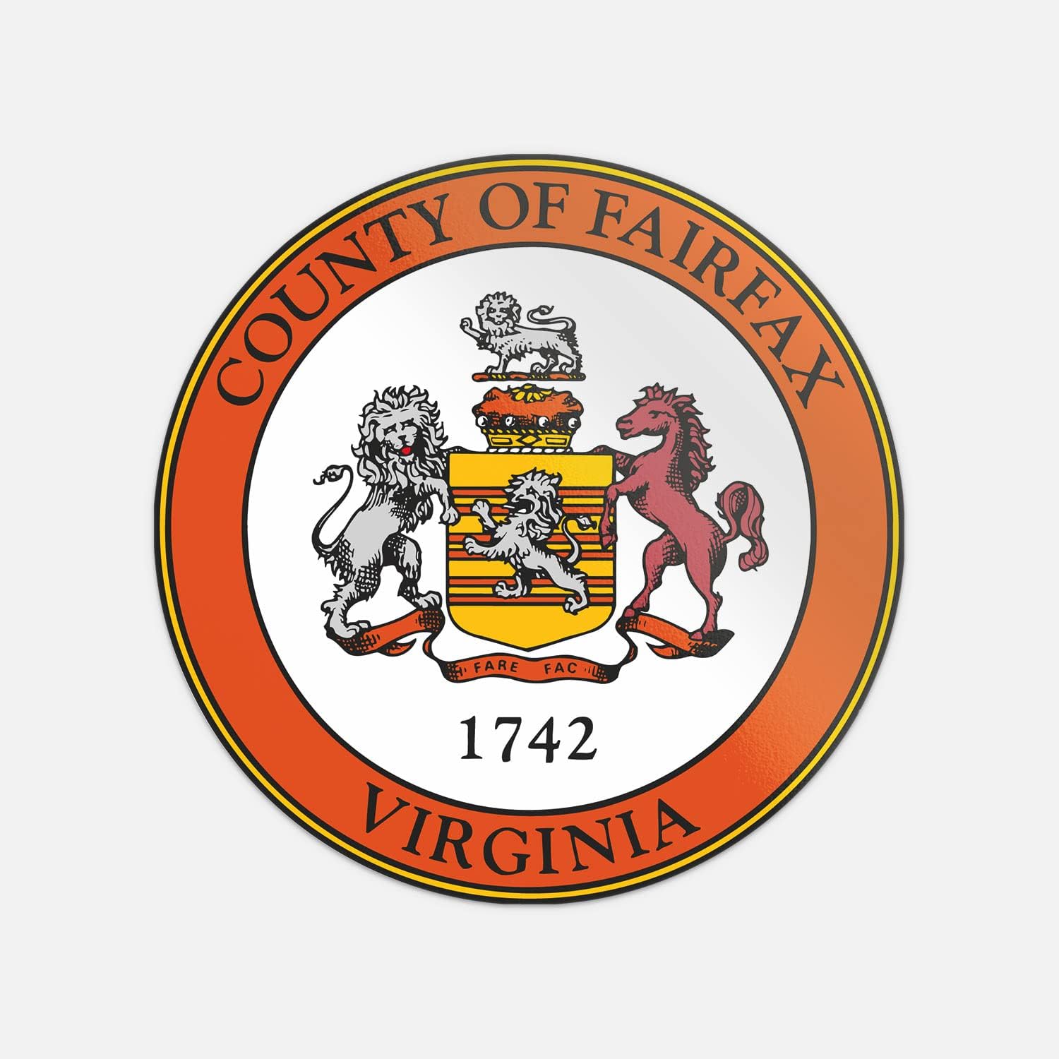 Amazon.com - Fairfax County Seal Round Car Bumper Sticker Decal