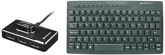 ZEBRONICS Zeb-100HB 4 Ports USB Hub for Laptop, PC Computers, Plug ...