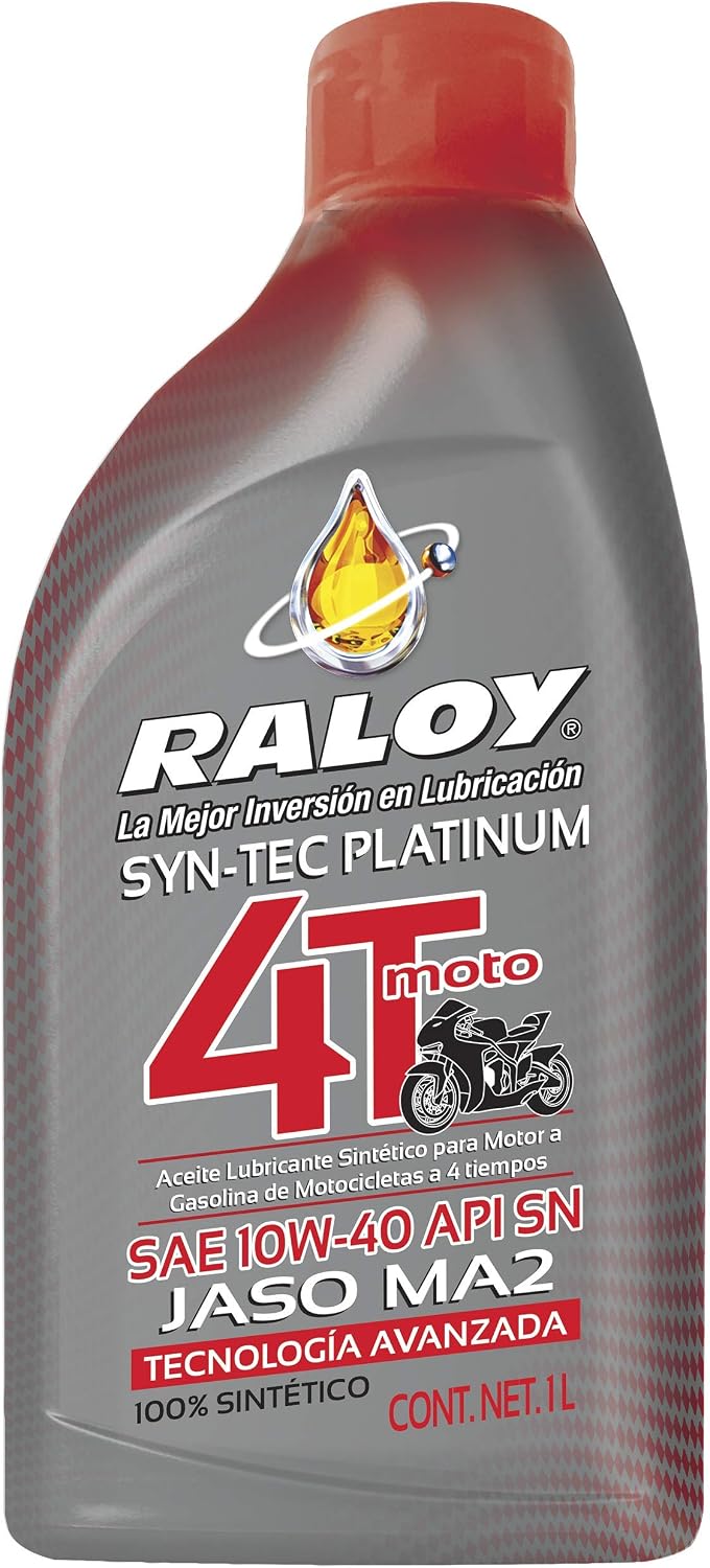 Raloy Syn Tec Platinum Moto 4T 10W40 SN JASO MA2 : Amazon.com.mx ...