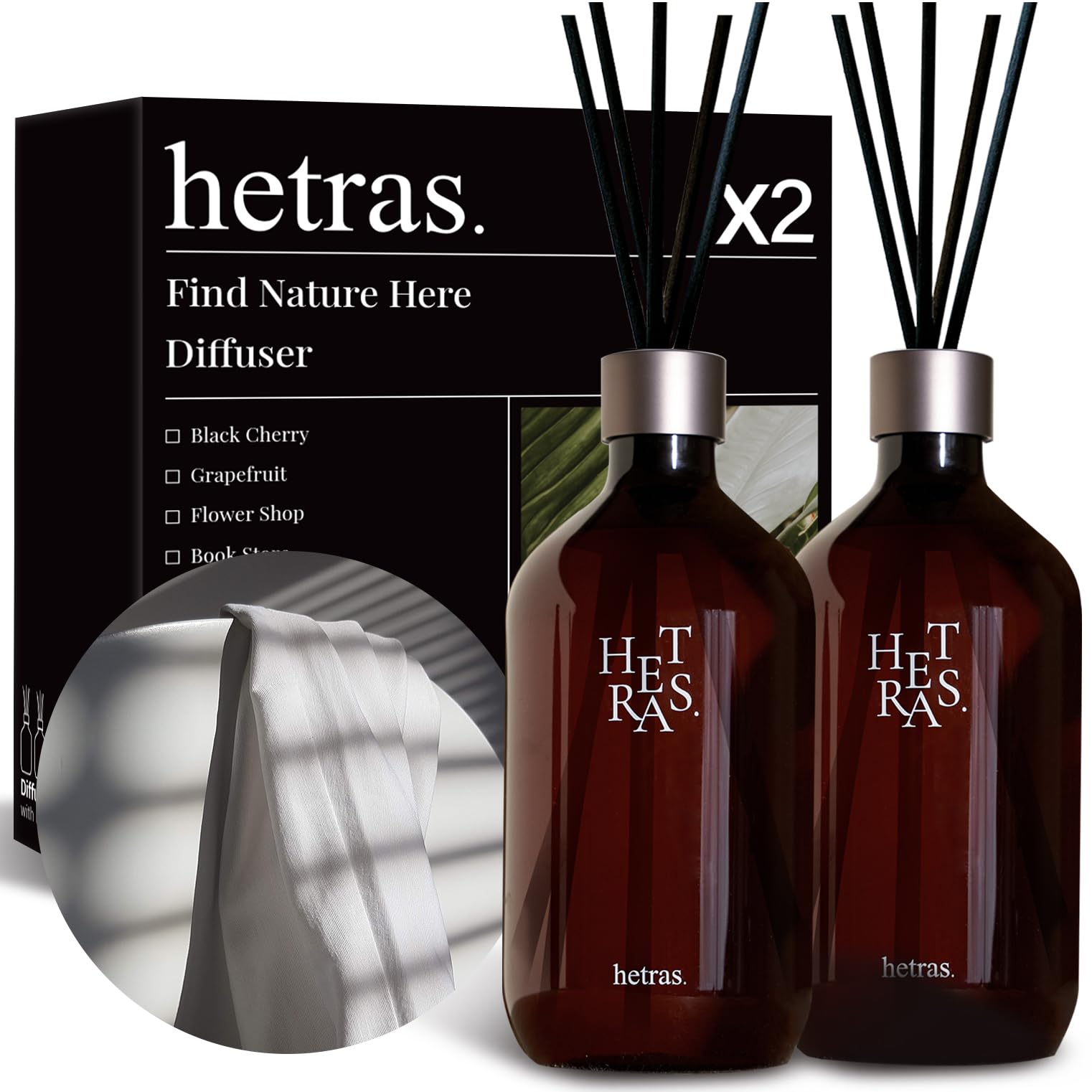 Amazon.com: Premium Reed Diffuser 16.9 fl.oz | Hotewl Wood Scent ...