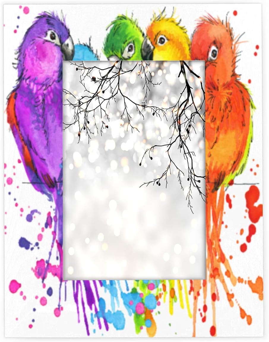 Amazon.com - Budxapjw Watercolor Parrot 8x10 Photo Frame Colorful ...