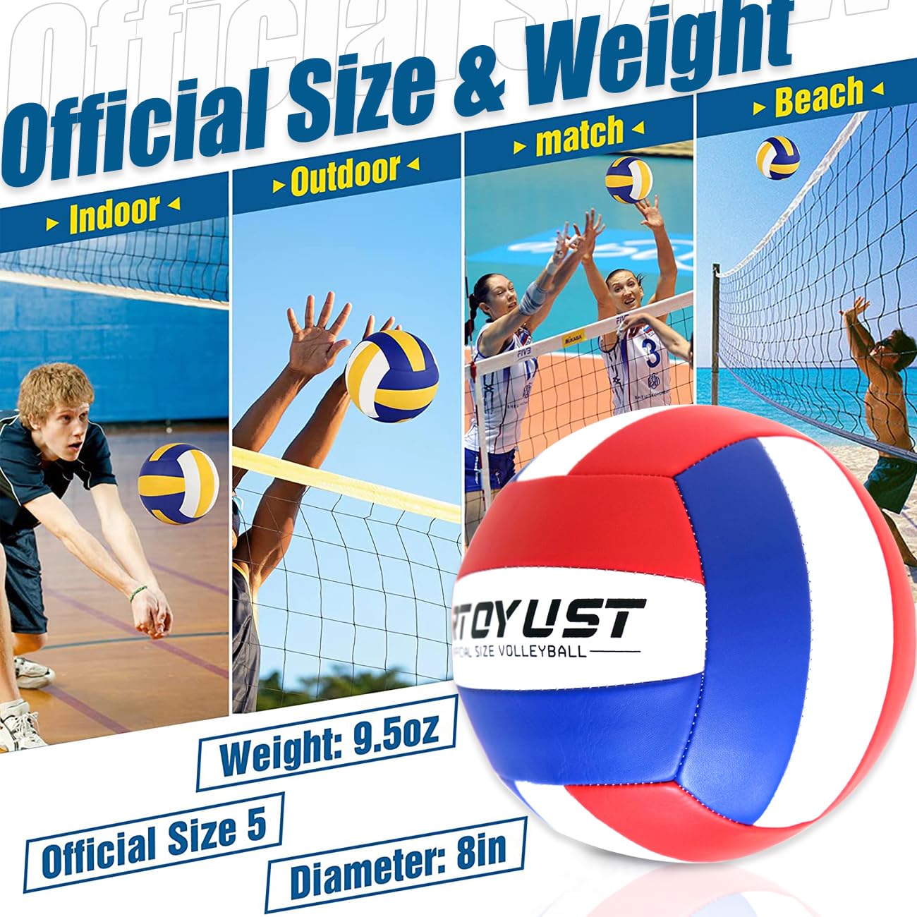 Snapklik.com : KRTOYUST Volleyballs,Official Size 5 Volleyball Ball ...