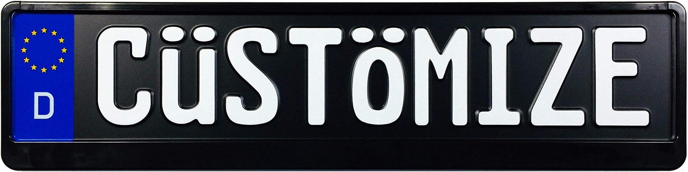 Amazon.com: Custom German Black Euro Band License Plate : Automotive