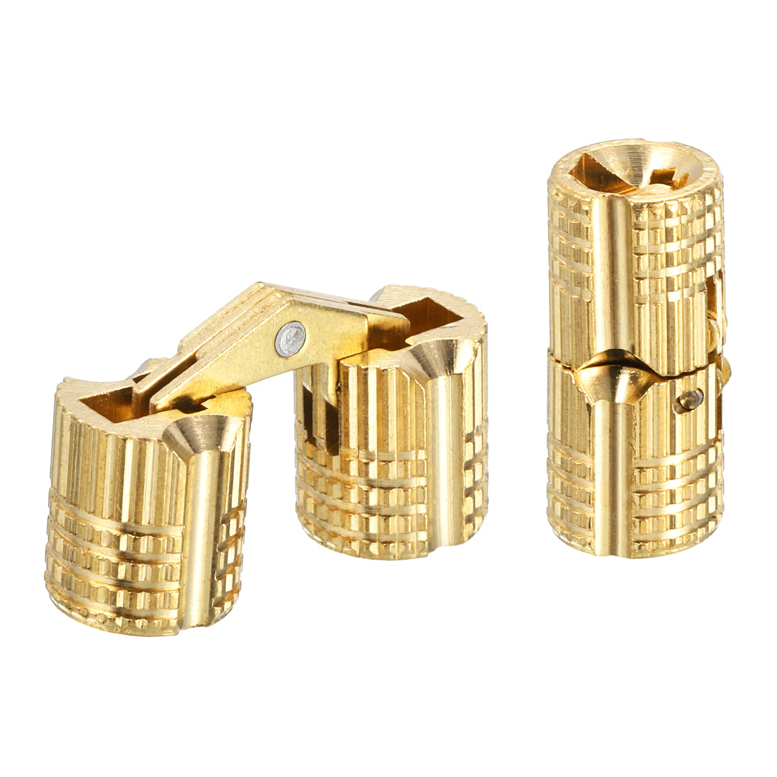 sourcing map 4Pcs 8mm Brass Barrel Hinges Hidden Invisible Concealed ...