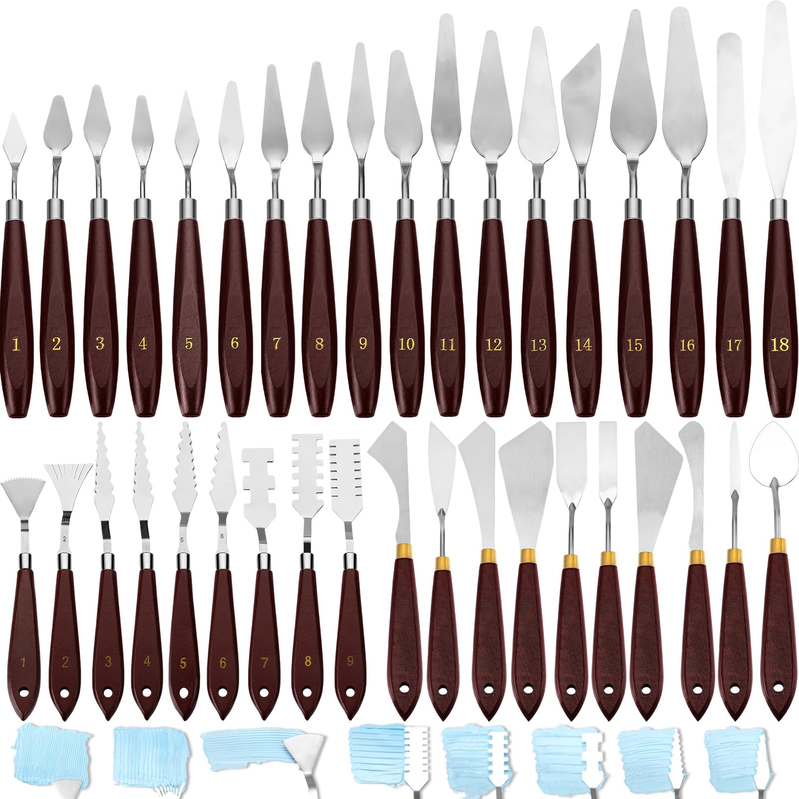 Amazon.com: Lasnten 27 Pcs Palette Knife Set Stainless Steel Painting ...