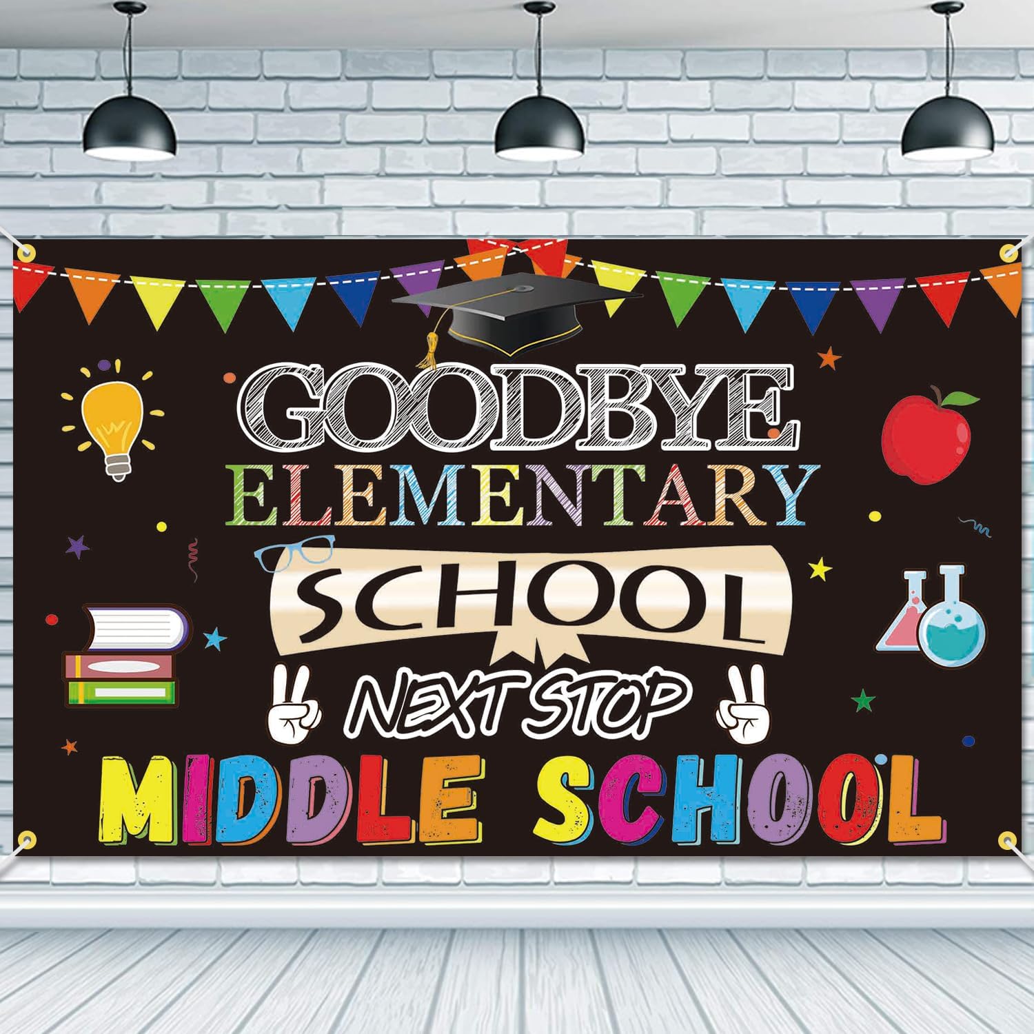 Amazon.com: Goodbye Elementary Hello Middle School Banner, 5TH Grade ...