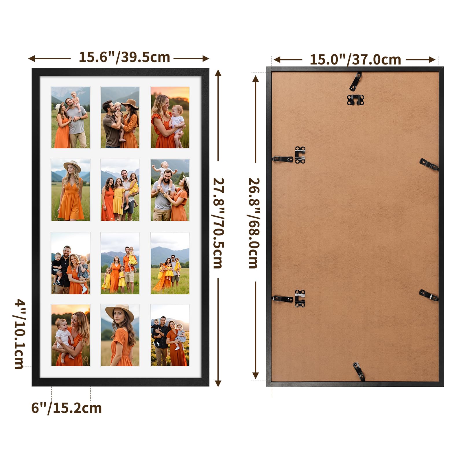 Snapklik.com : QUTREY 12 Opening Collage Picture Frame 4x6, Black Photo ...
