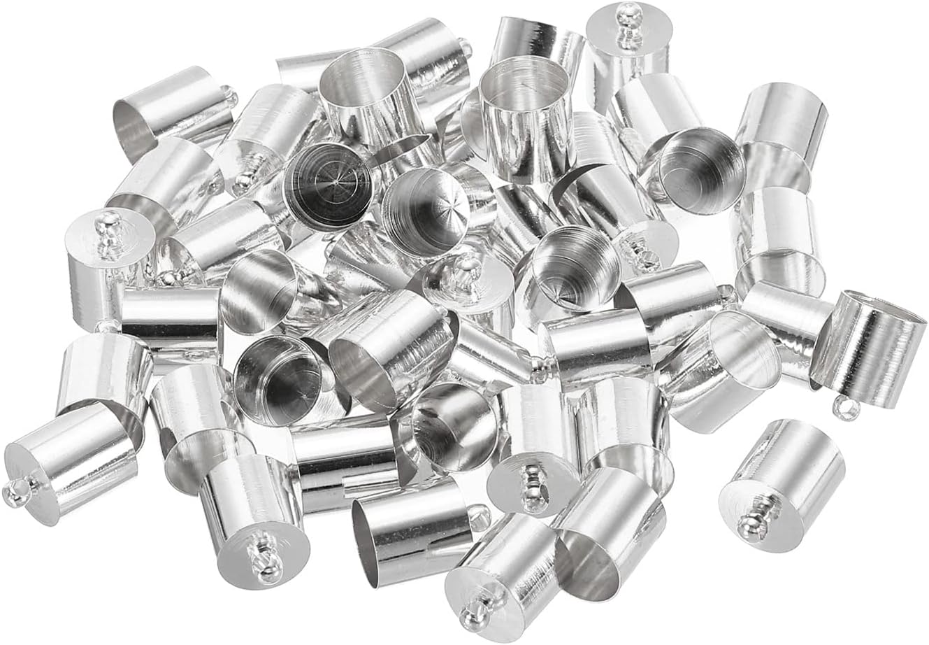 Amazon.com: PATIKIL 50Pcs Cord End Caps 9.5mm End Cap Barrel Beads ...