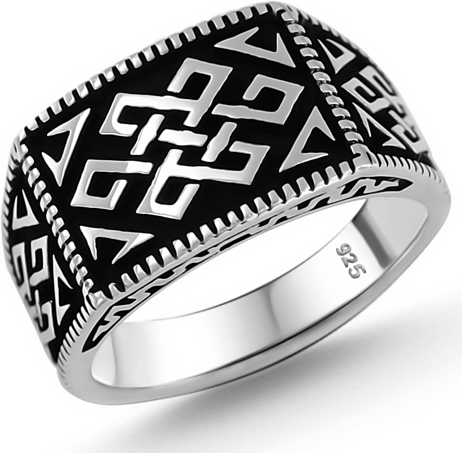 Solid 925 Sterling Silver Special Anatolian Motif Luxury Turkish Men's ...