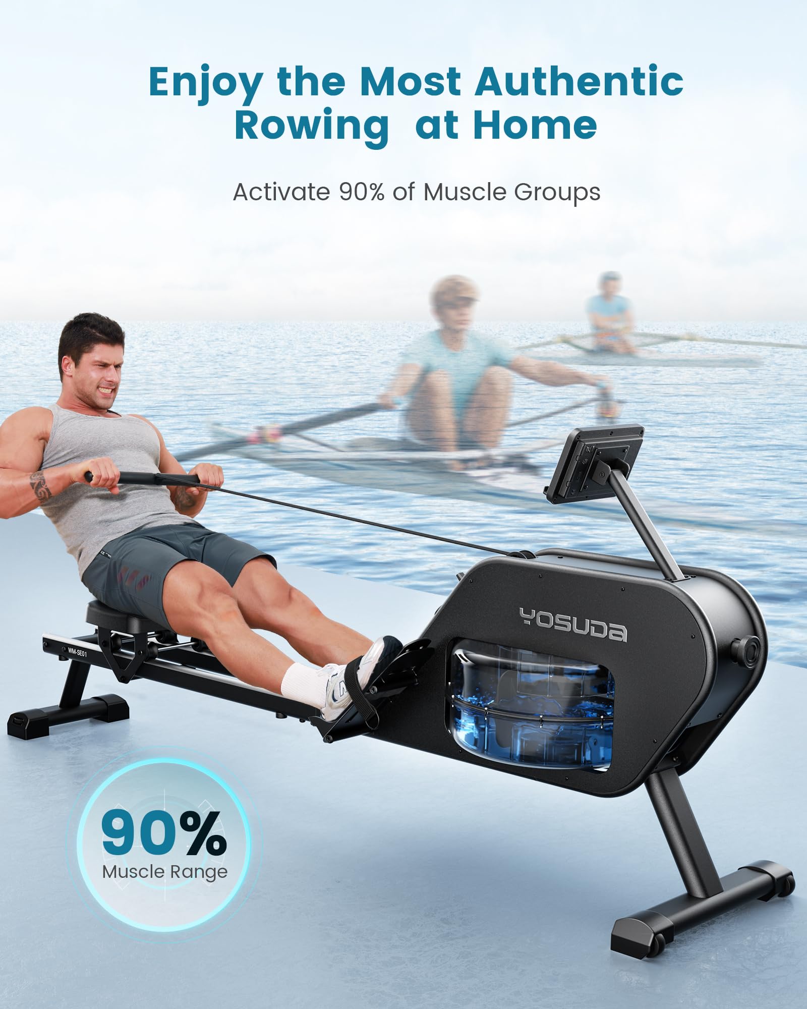 YOSUDA Water Rowing Machines for Home Use 400LBS Weight Capacity ...