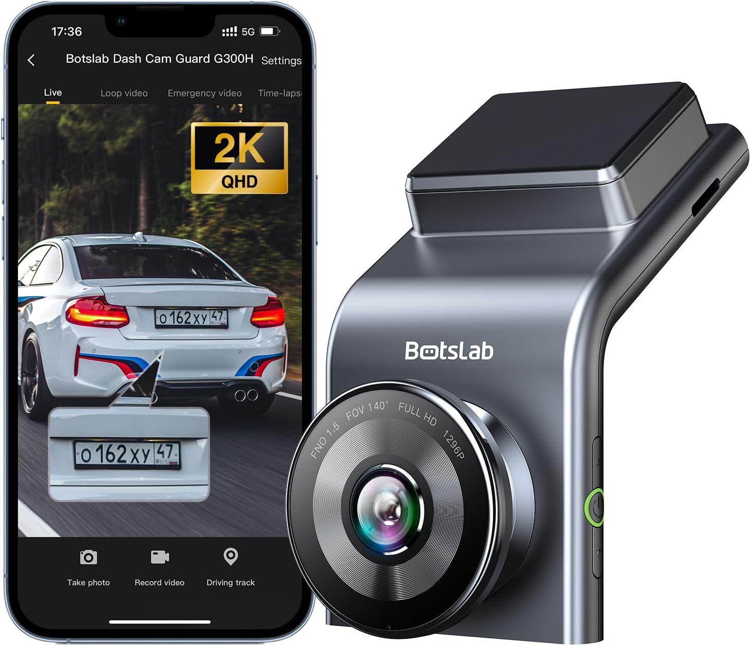 Amazon.com: BOTSLAB 4K Dash Cam Front and Rear, 170° Ultra Wide Dashcam ...