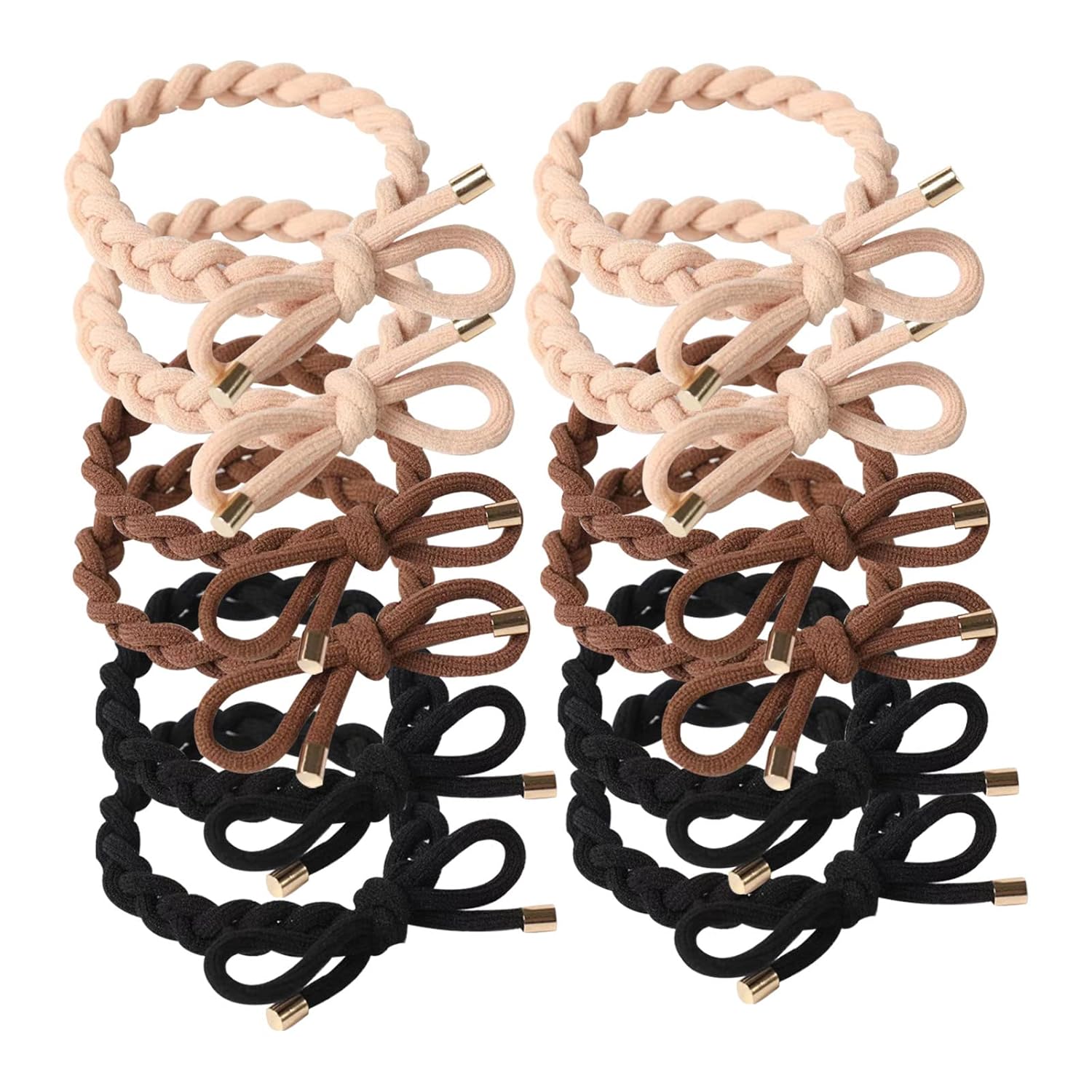 Amazon.com : KOVOLITU 12 PCS Braided Hair Ties Bow Tie Hair Bracelets ...