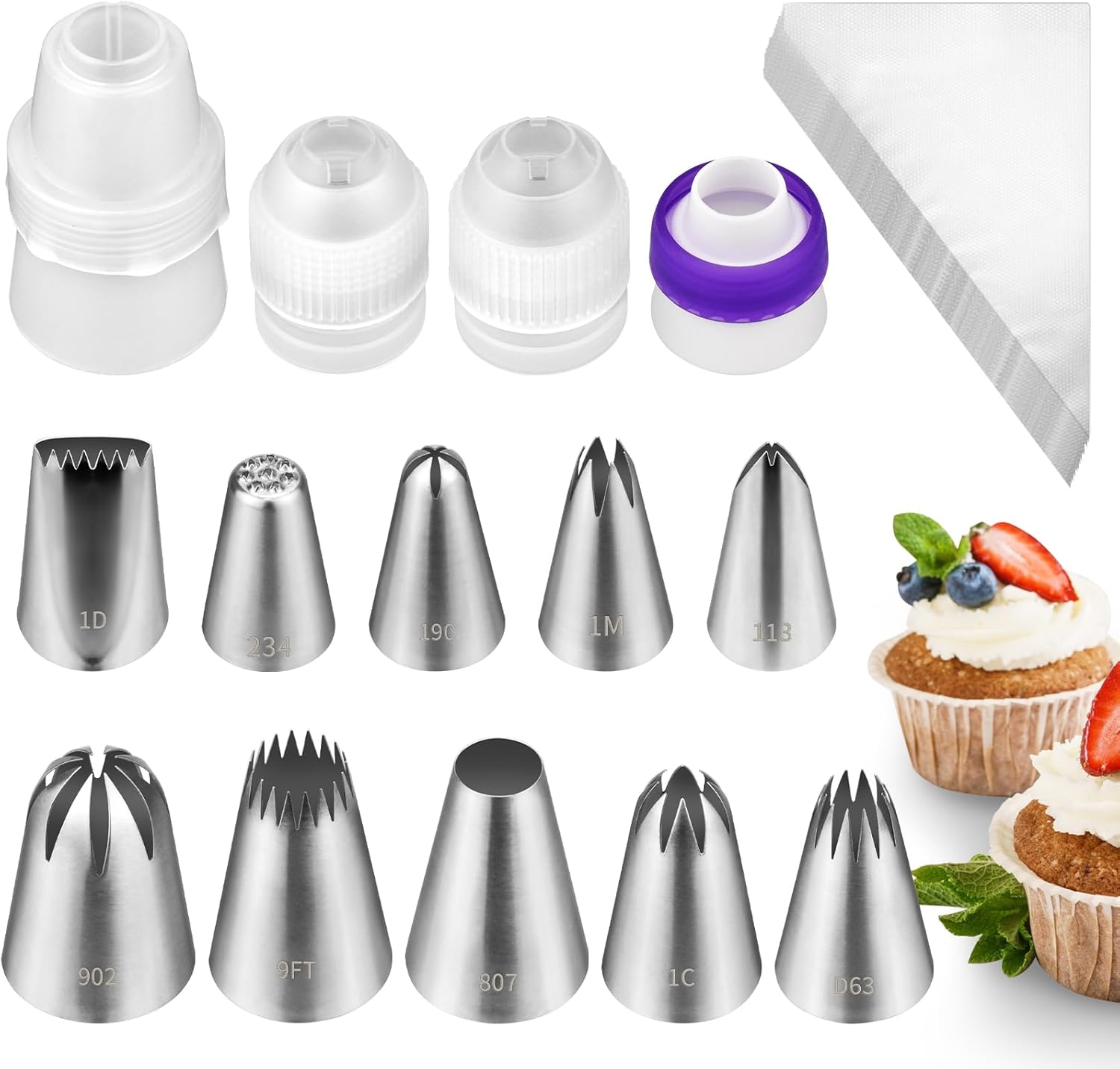 Amazon.com: Large Piping Tips, 10 Pcs Stainless Steel Frosting Tips Set ...